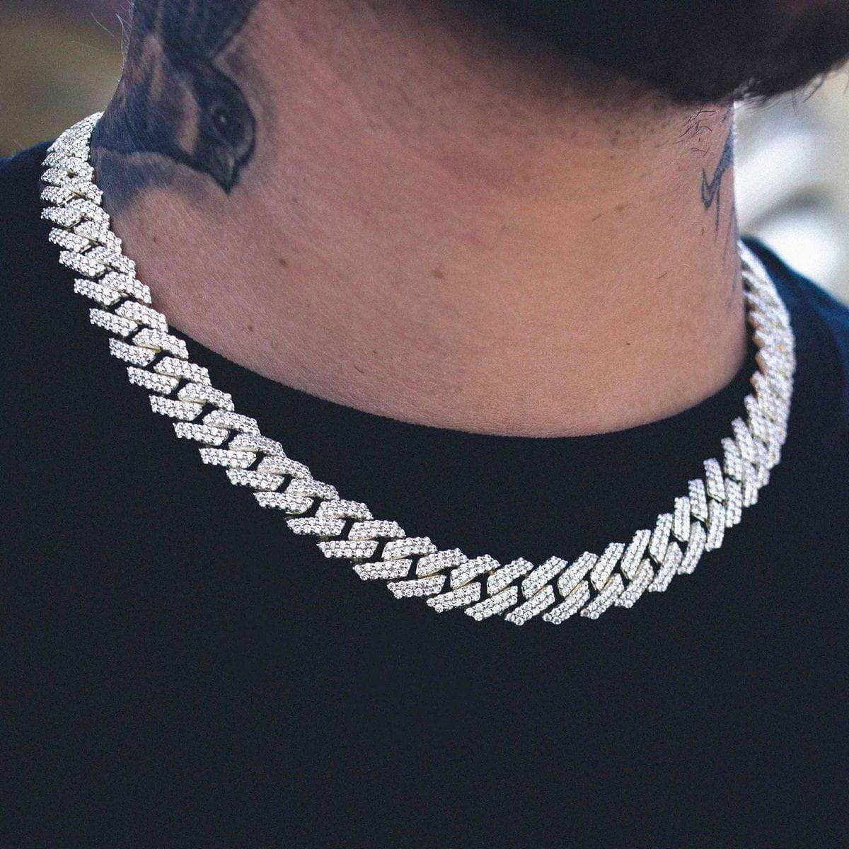 Diamond Prong Link Chain In Yellow Gold - 12mm - The GLD Shop - GLD ...